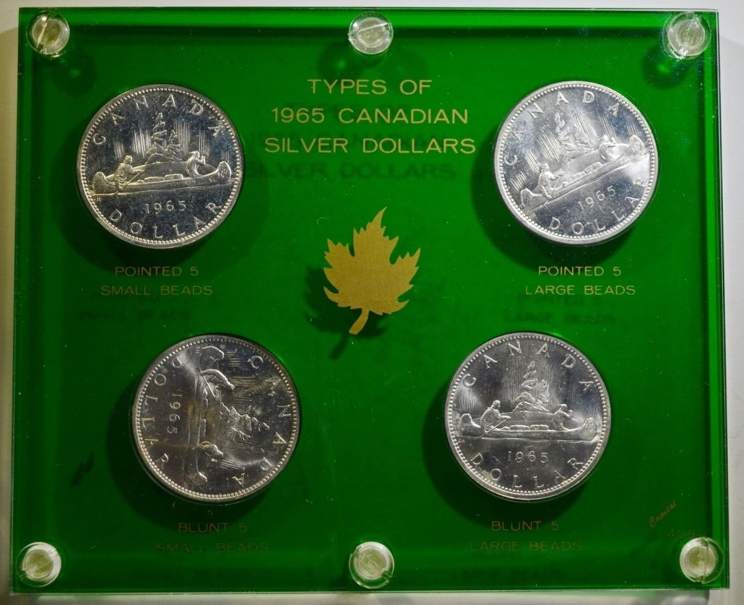 1965 CANADIAN SILVER DOLLAR TYPE SET ALL CH BU