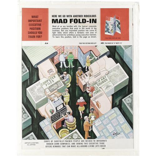 Al Jaffee - Mad #186 Fold-In Back Cover Original Art (E Al Jaffee - Mad ...
