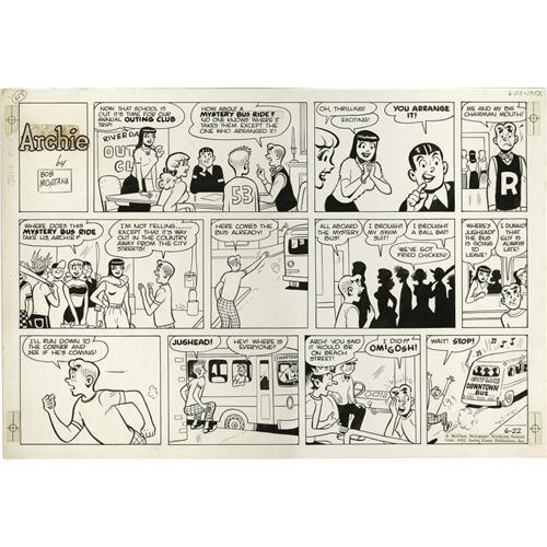 Bob Montana - Archie Sunday Comic Strip Original Art Bob Montana ...
