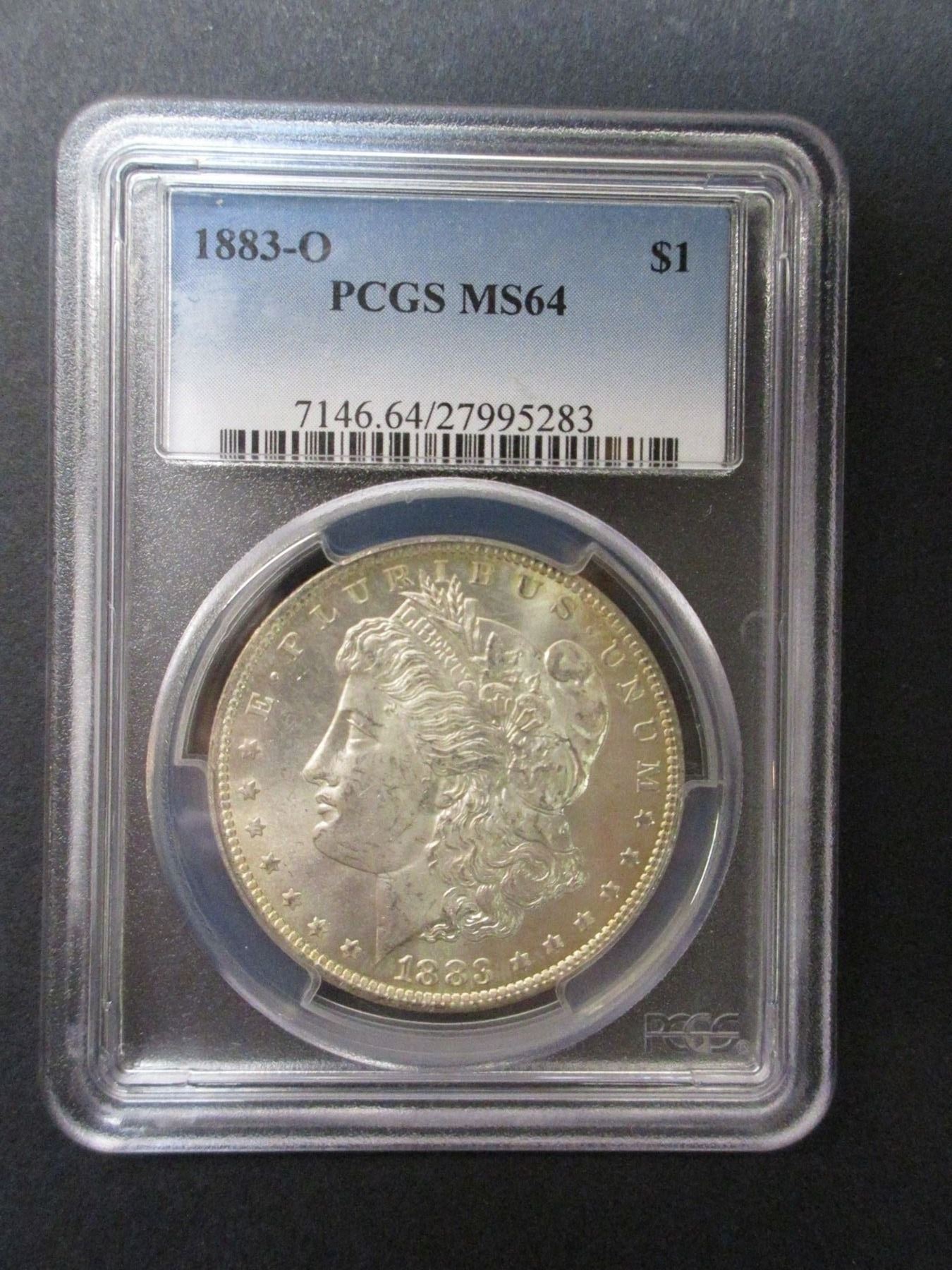 1883-O Morgan Silver Dollar- Graded MS 64 By PCGS