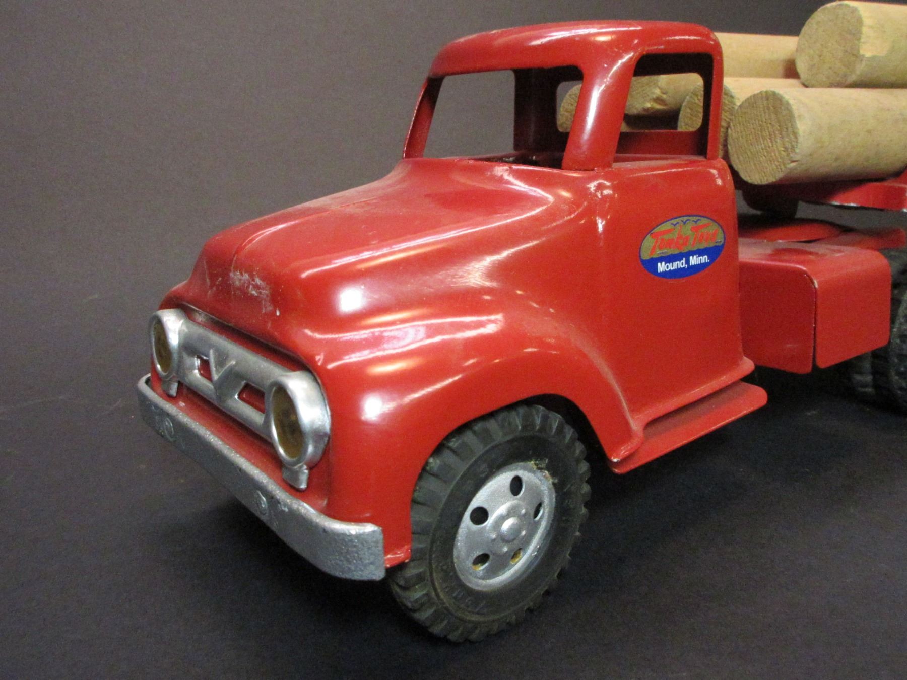 Tonka Log Hauling Truck With Log Trailer- 24"L X 6"W 6"W