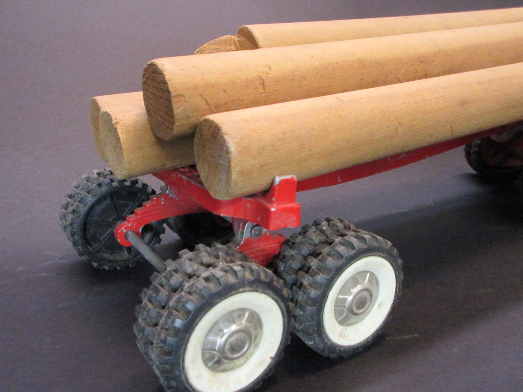 Tonka Log Hauling Truck With Log Trailer- 24"L X 6"W 6"W