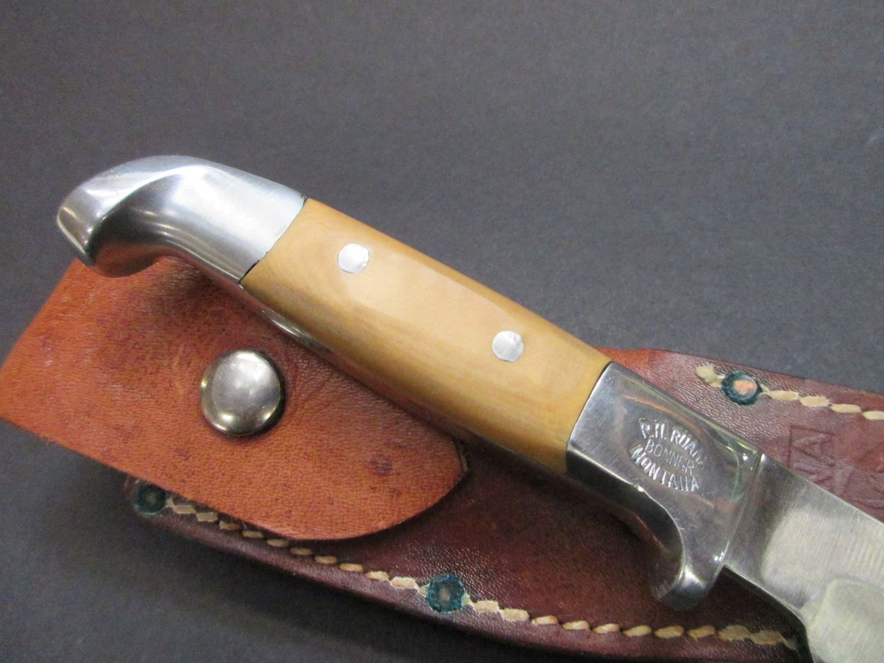 Marked RH Ruana Bonner Montana Knife- Signed RH Ruana Bullwhip ...