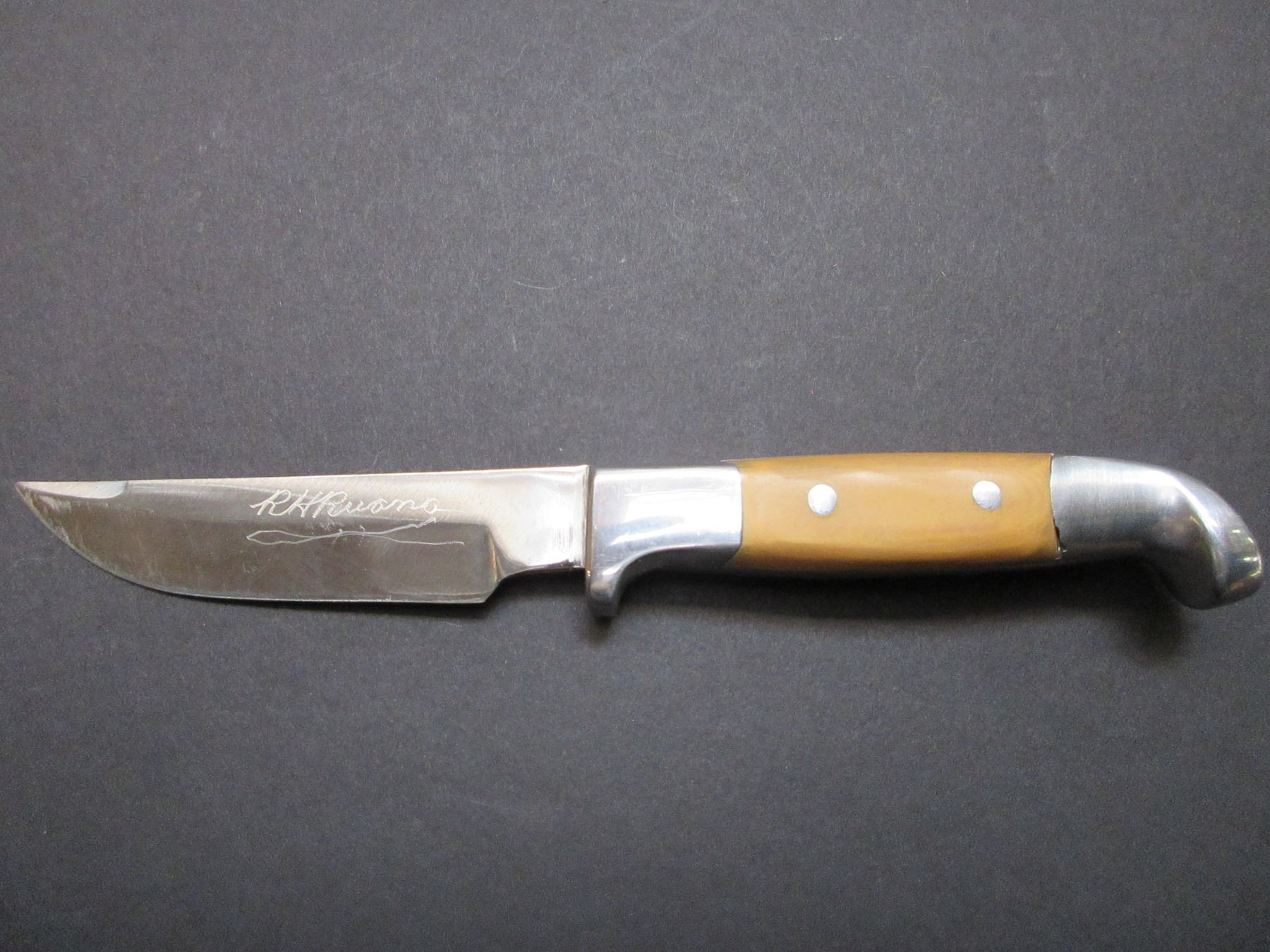 Marked RH Ruana Bonner Montana Knife- Signed RH Ruana Bullwhip ...