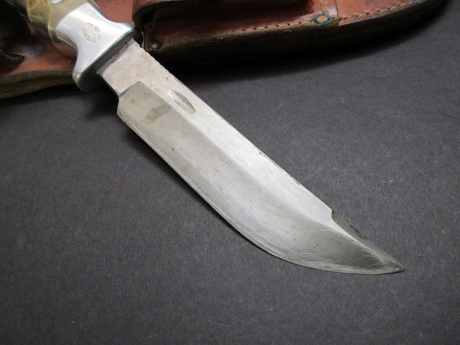 Marked RH Ruana Bonner Montana Knife- Signed RH Ruana Bullwhip ...