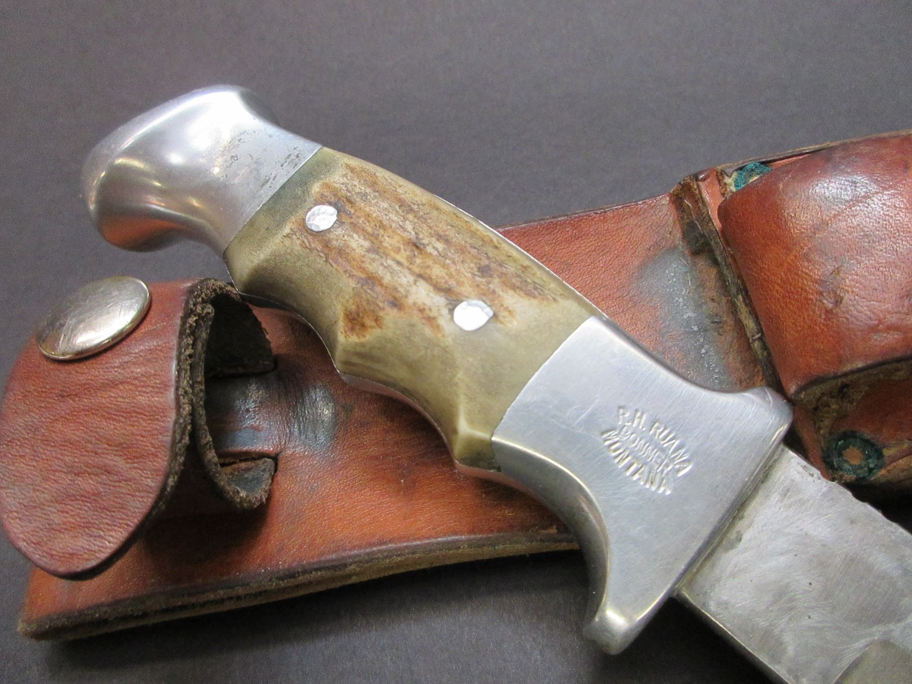 Marked RH Ruana Bonner Montana Knife- Signed RH Ruana Bullwhip ...