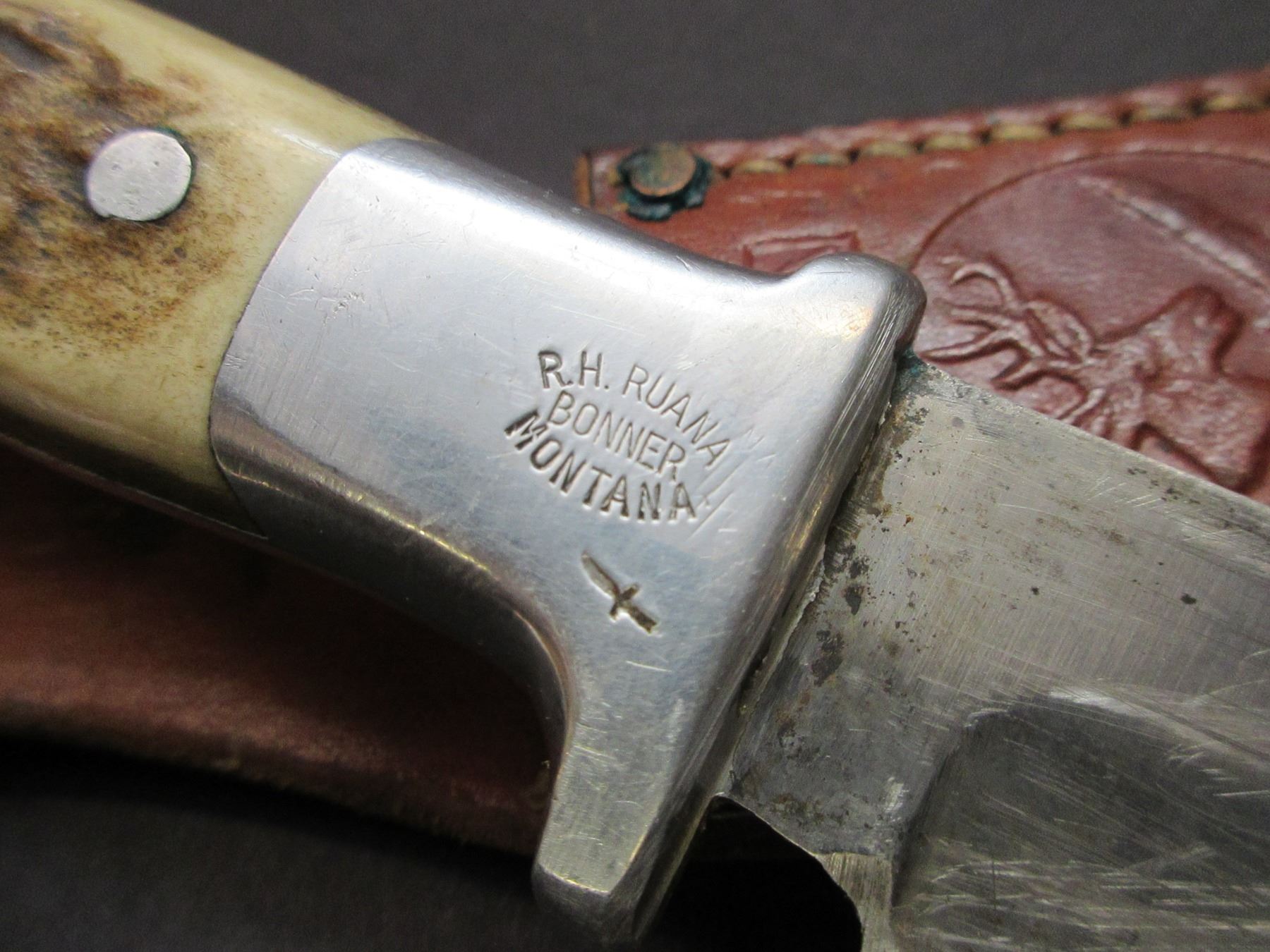 Marked RH Ruana Bonner Montana Knife- Knife Stamped- Signed RH Ruana ...