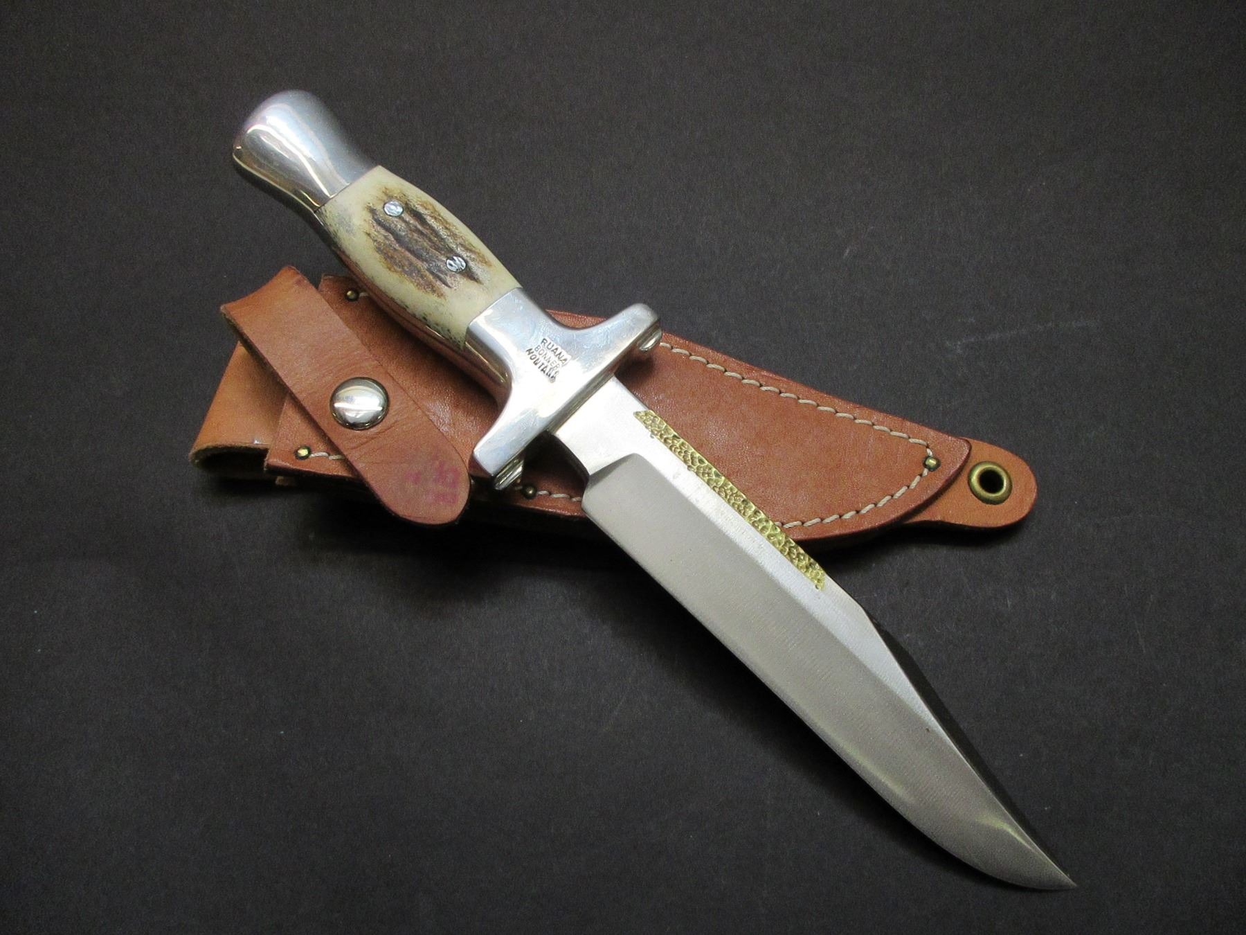 Marked Ruana Bonner Montana Bowie Knife- Signed VN Hangas- Brass Parry ...