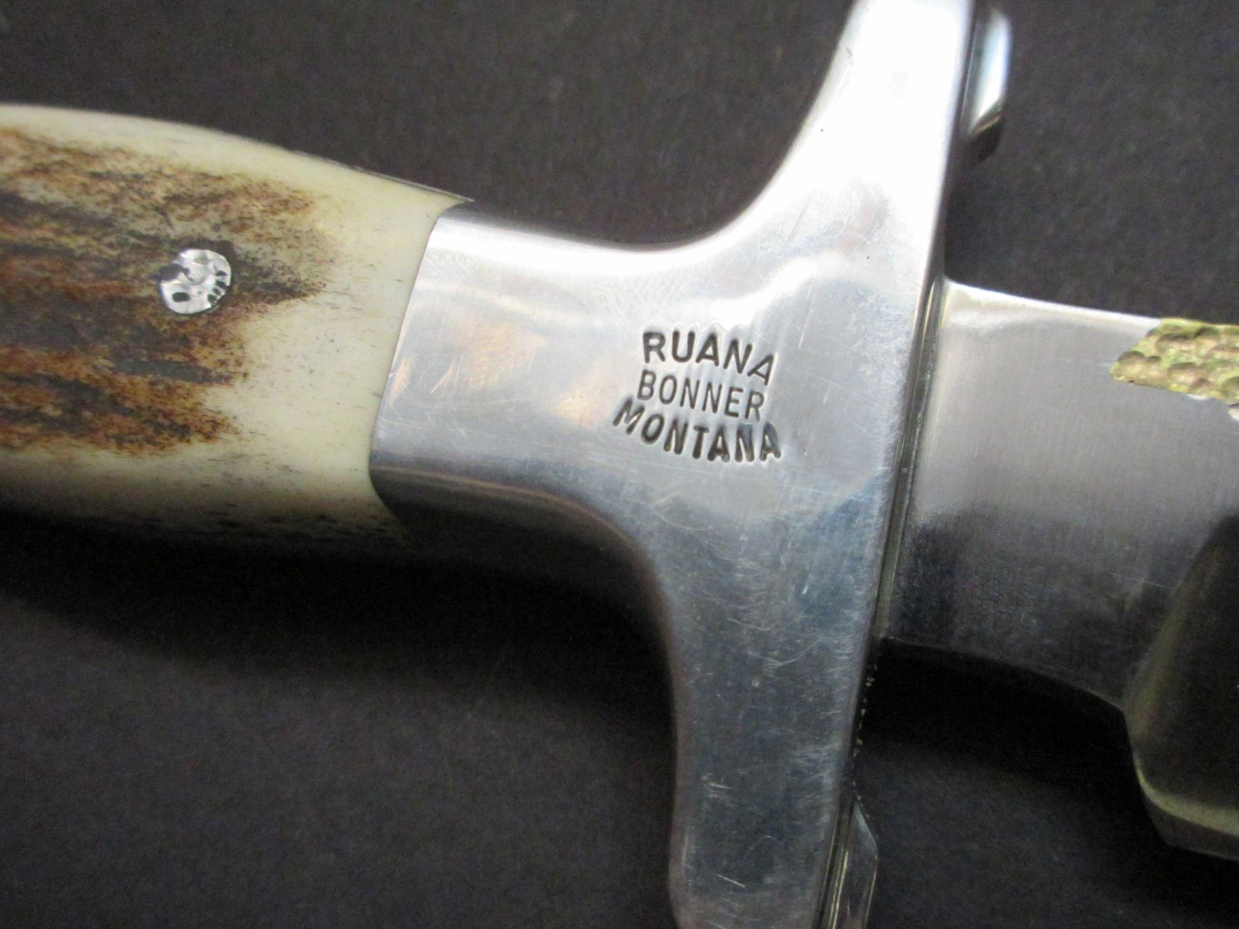 Marked Ruana Bonner Montana Bowie Knife- Signed VN Hangas- Brass Parry ...