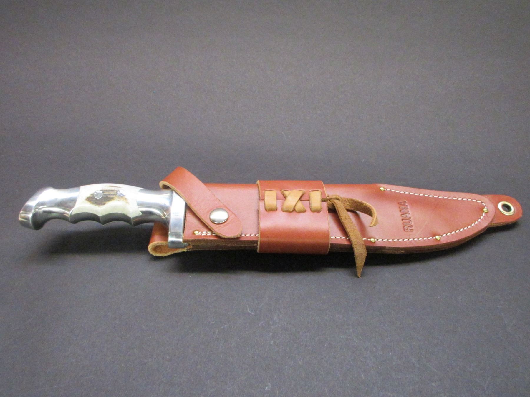Signed Ruana and VN Hangas Bowie Knife- Brass Parry Strip- 9.5" Blade ...