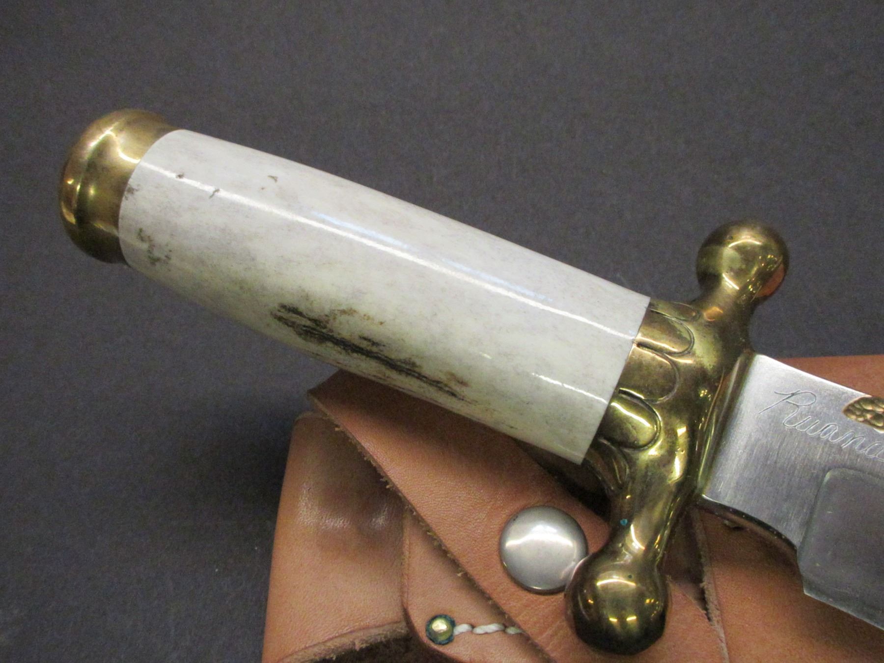 Signed Ruana and VN Hangas Bowie Knife 43D- Brass Parry Strip- 9.5 ...