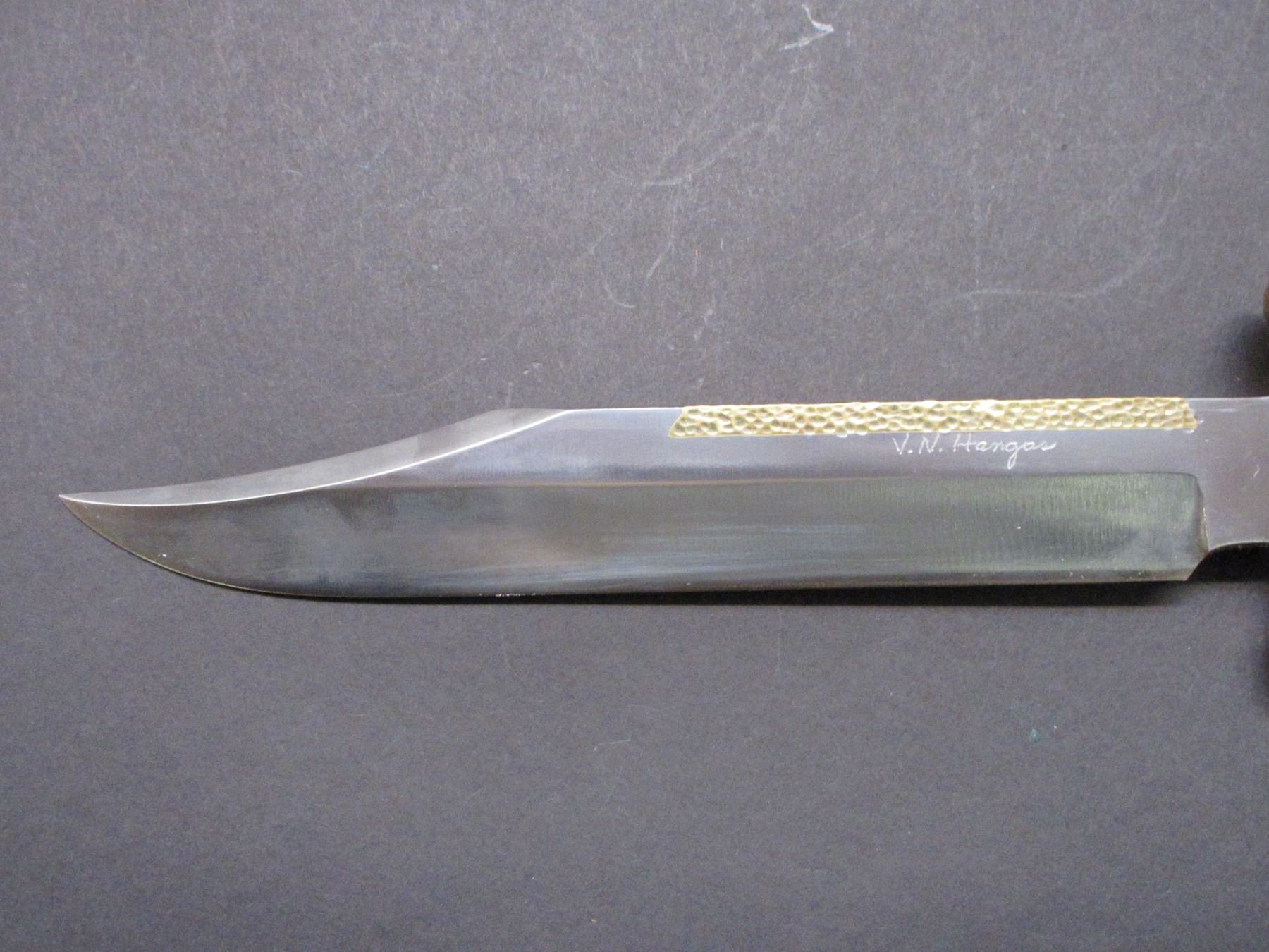 Signed Ruana and VN Hangas Bowie Knife 43D- Brass Parry Strip- 9.5 ...
