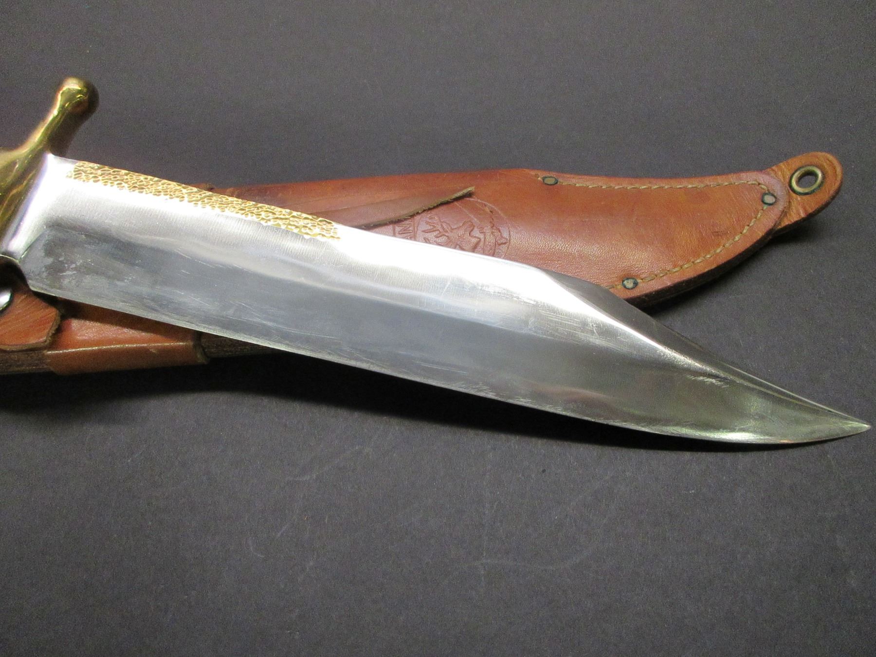 Signed RH Ruana Bullwhip 1981 38C Bowie Knife- Brass Parry Strip ...