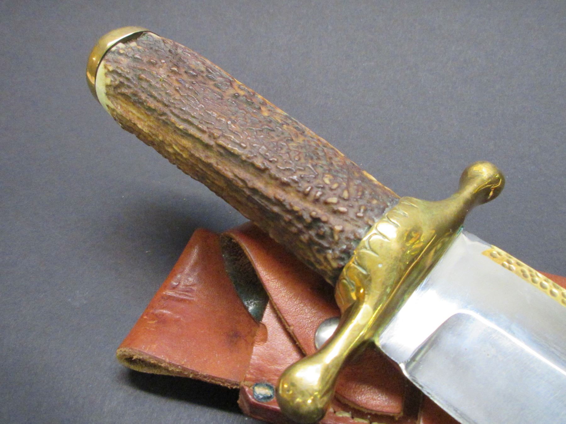 Signed RH Ruana Bullwhip 1976 38C Gap M Bowie Knife- Brass Parry Strip ...