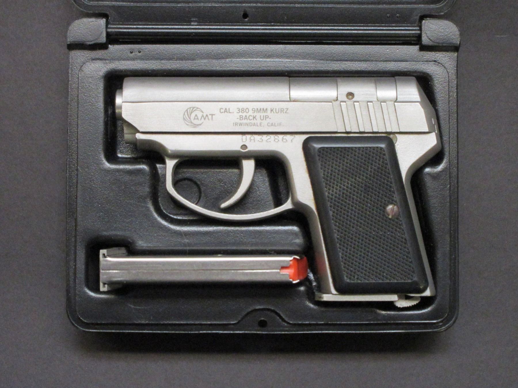 AMT Back Up Semi Automatic Pistol- .380 9mm Kurz- 2.75" Barrel- 2 Mags ...