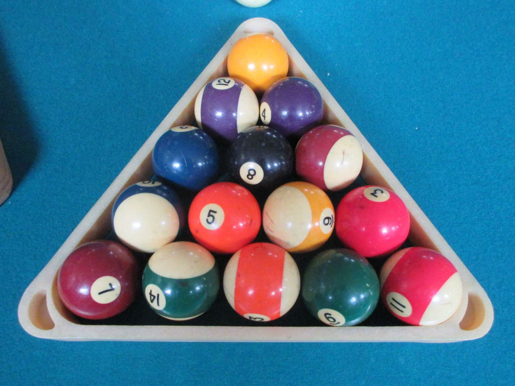 8' 2" X 4' 7" Pool Table- 2 Sets of Balls- 2 Racks- 10 Cues- 1 Bridge ...