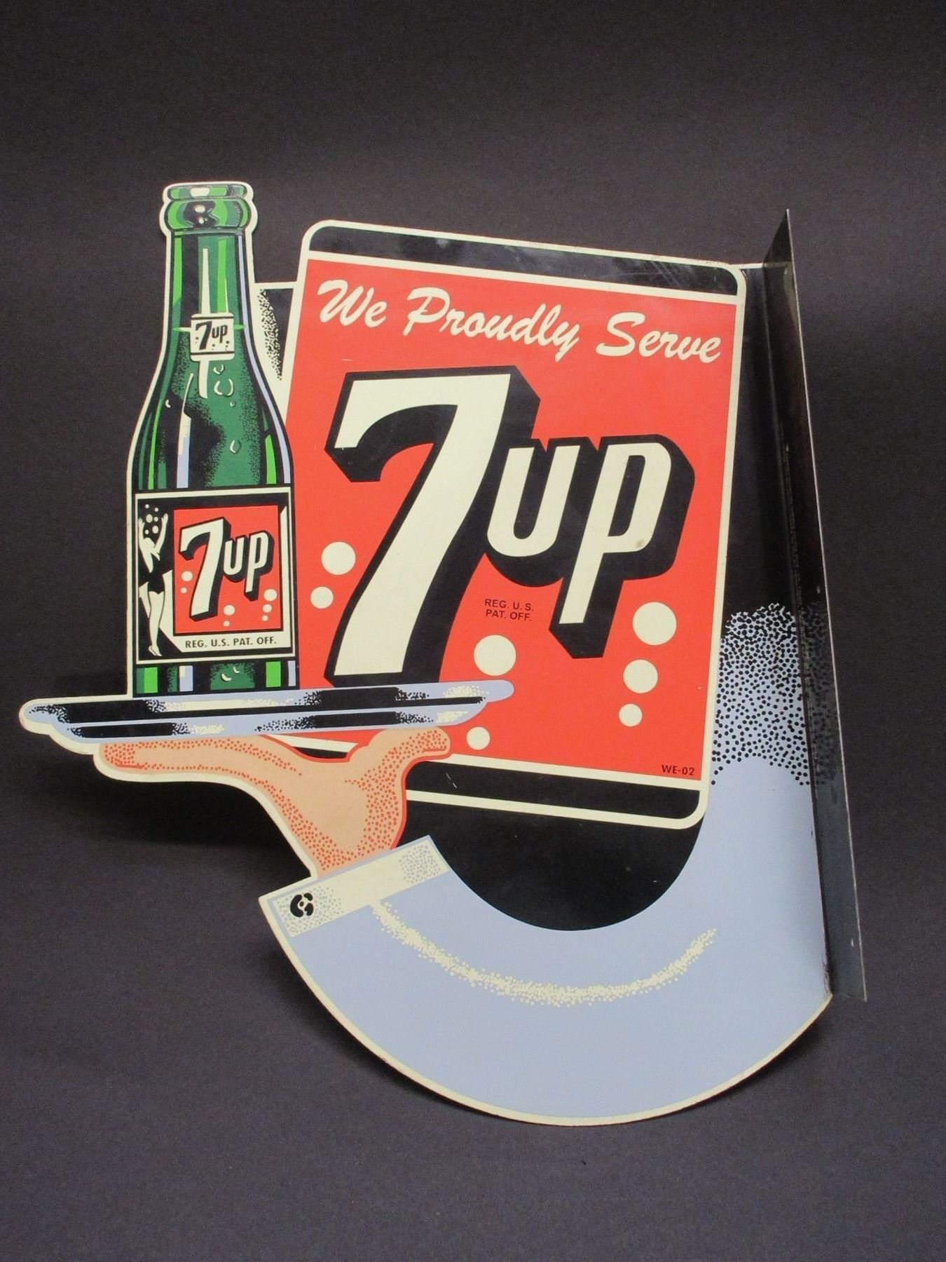 Metal 7UP Signs- 17"H X 15"W- 2.5" Flange