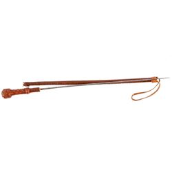 Hand Braided Leather Riding Crop w/ Blade