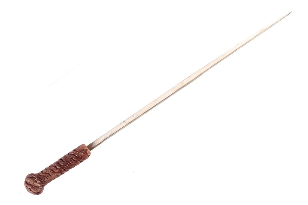 Braided Leather Riding Crop w/ Hidden Dagger