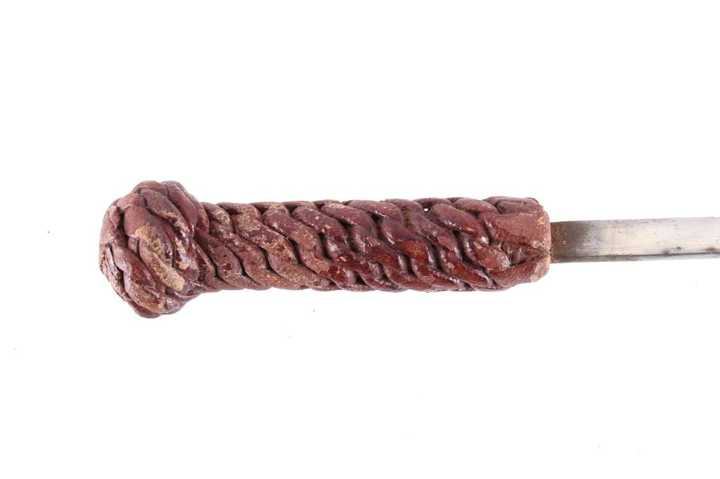 Braided Leather Riding Crop w/ Hidden Dagger