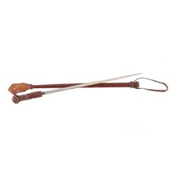 Braided Leather Riding Crop w/ Hidden Dagger