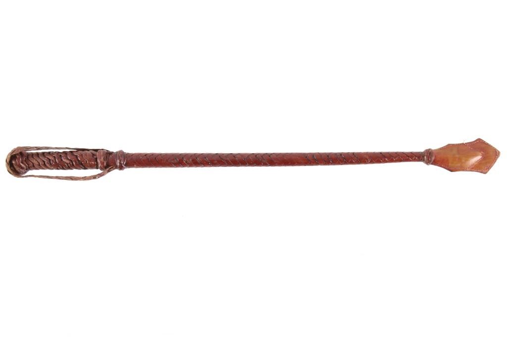 Braided Leather Riding Crop w/ Hidden Dagger