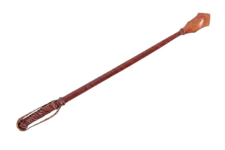 Braided Leather Riding Crop w/ Hidden Dagger