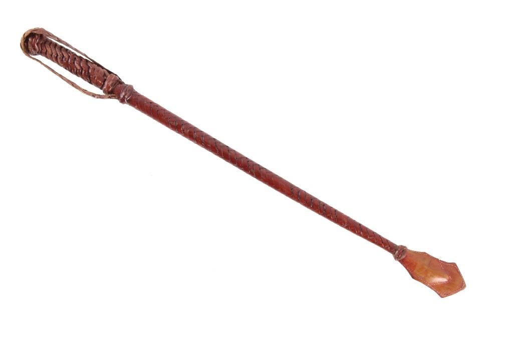 Braided Leather Riding Crop w/ Hidden Dagger