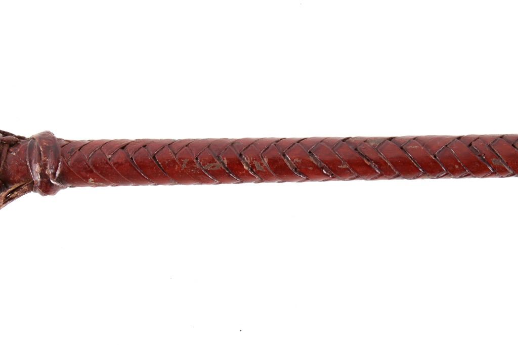 Braided Leather Riding Crop w/ Hidden Dagger