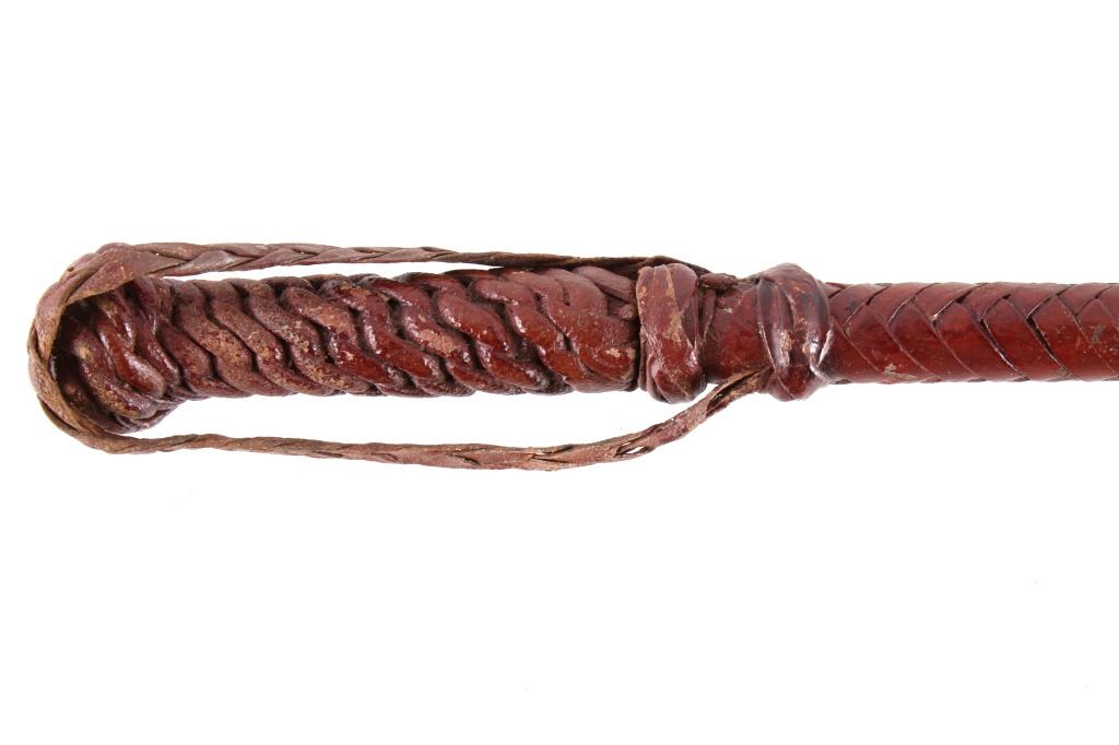 Braided Leather Riding Crop w/ Hidden Dagger