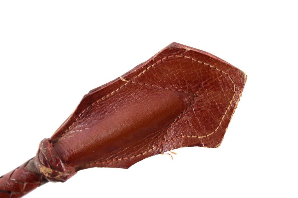 Braided Leather Riding Crop w/ Hidden Dagger