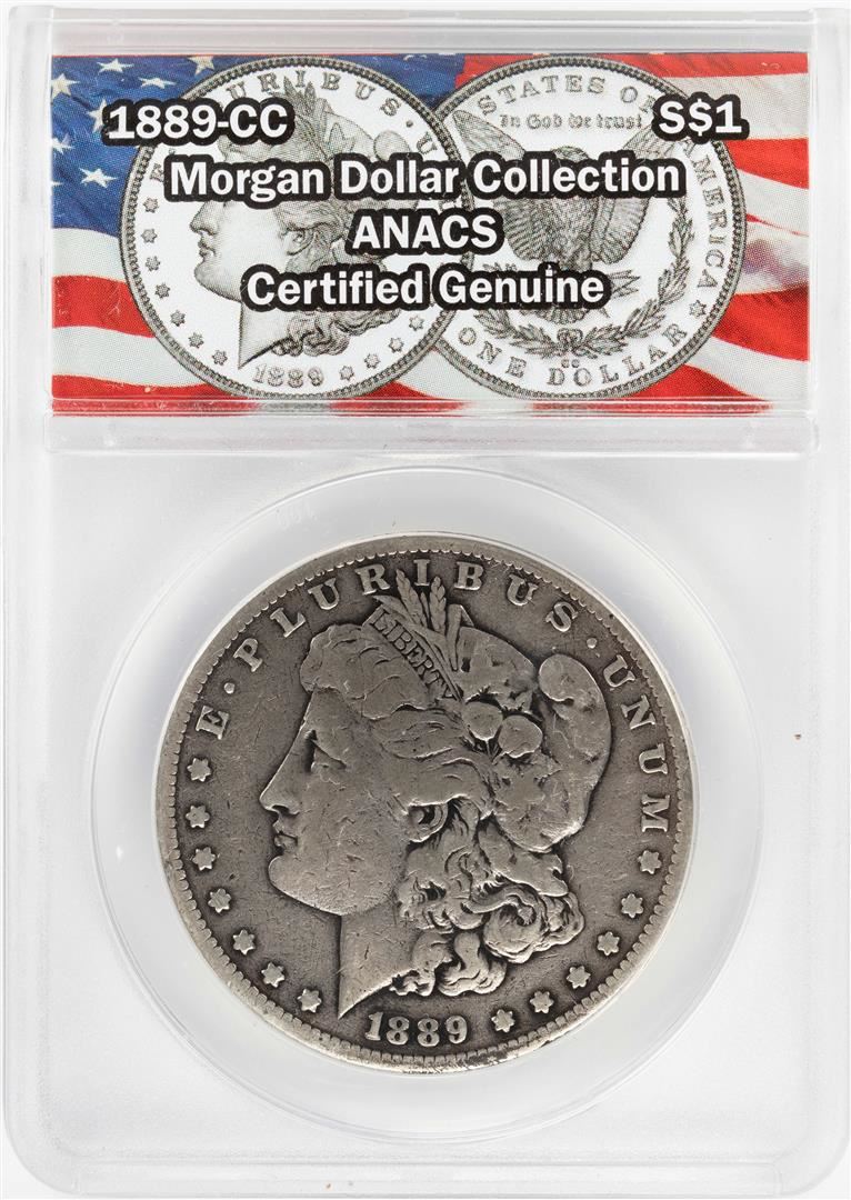 1889-CC $1 Morgan Silver Dollar Coin ANACS Certified Genuine