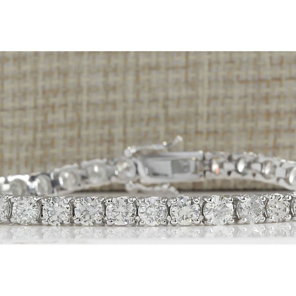 12.00 CTW Natural Diamond Bracelet In 18K Solid White Gold