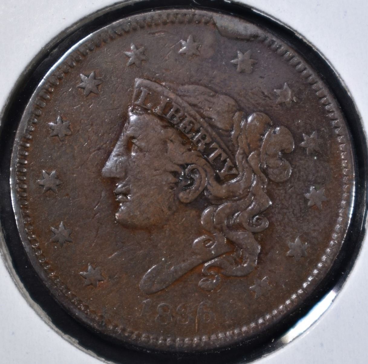 1836 LARGE CENT VG