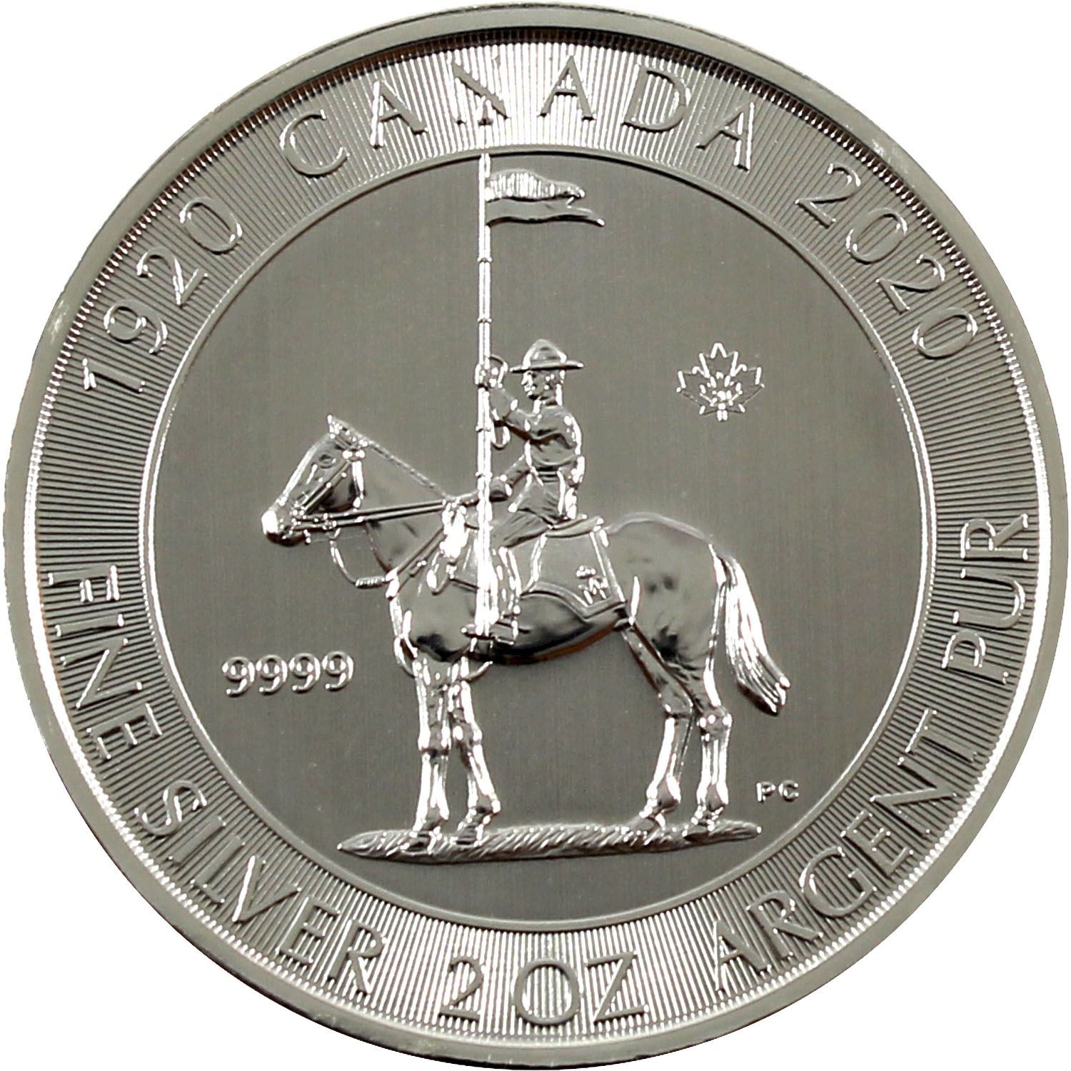 1920-2020 Canada $10 RCMP 2oz Fine Silver Coin (Tax Exempt)