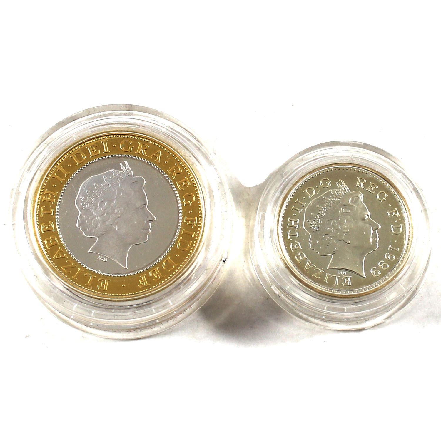 1999 & 2003 Royal Mint Commemorative Silver Proof Peidfort Coin Set ...