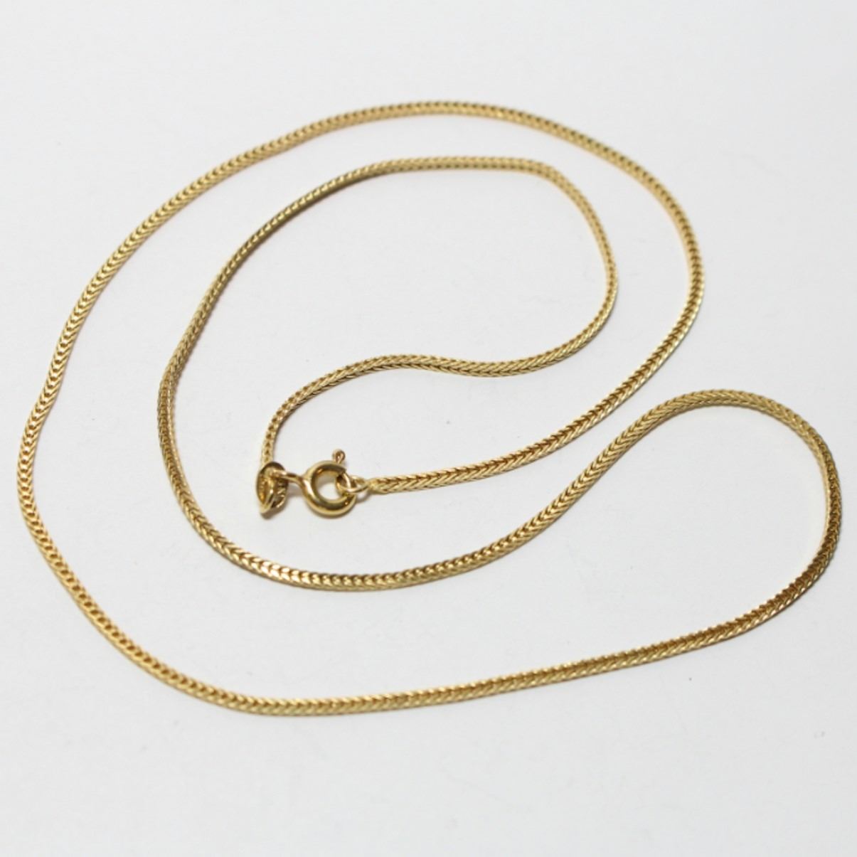 18K Yellow Gold 18" Snake Chain with Spring Ring Clasp. Total weight of ...