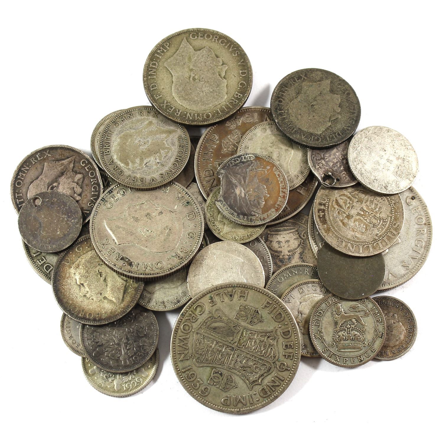 Mixed Lot -Great Britain Silver Coin Collection. You will receive 35 ...