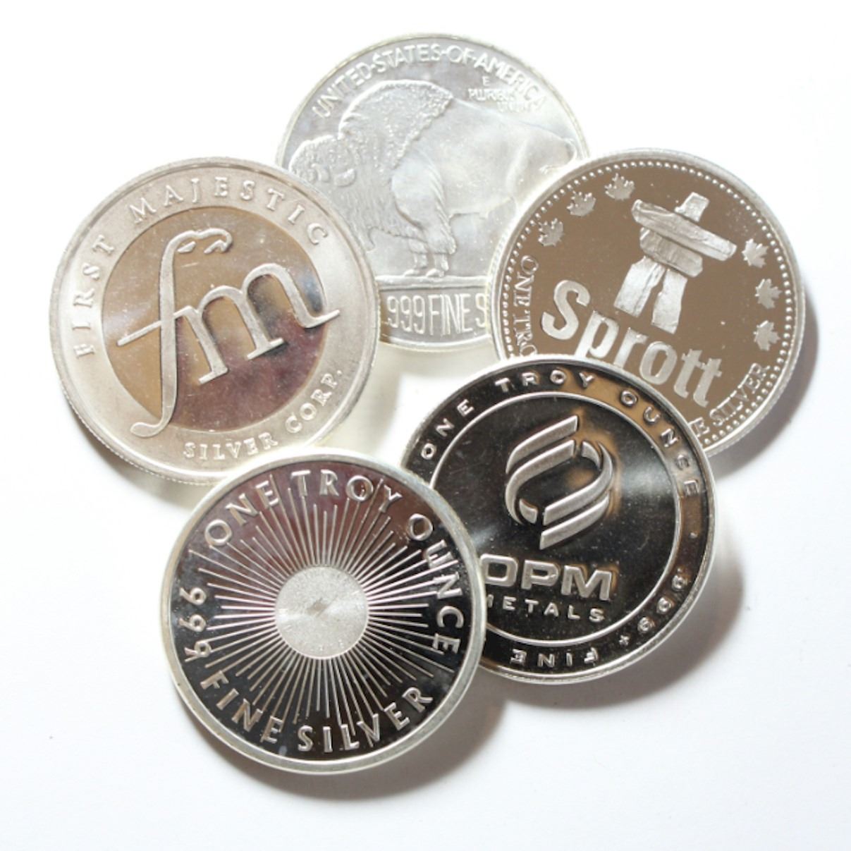 5x 1oz Fine Silver Rounds Collection (Tax Exempt) In this lot you will ...