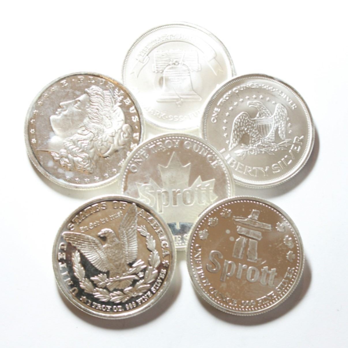 6x 1oz Fine Silver Rounds Collection (Tax Exempt) In this lot you will ...