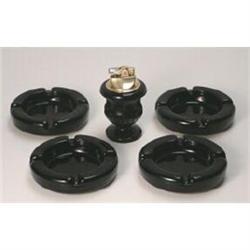 Vintage Black Glass Bridge Set with Lighter #908797