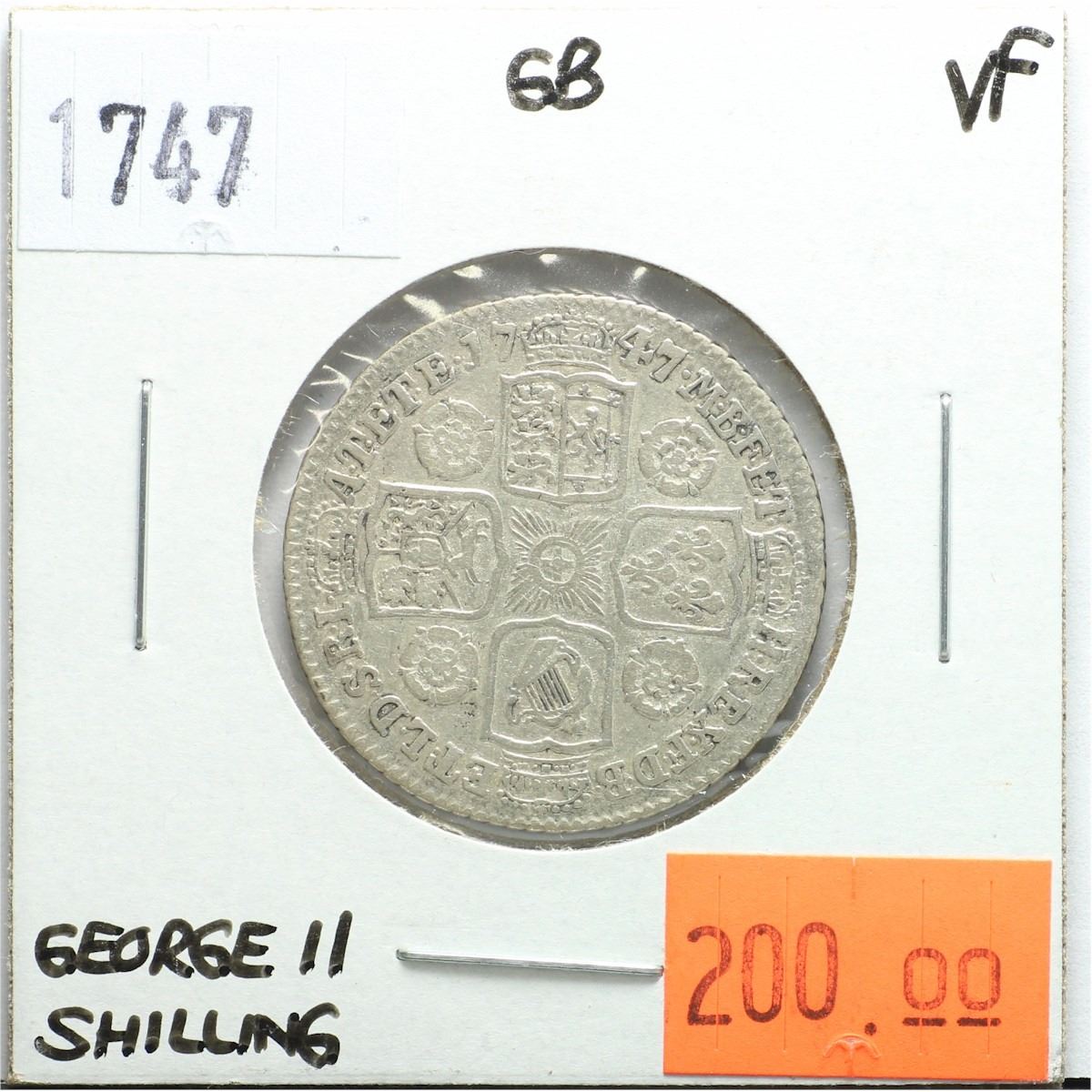 Great Britain 1747 Shilling, George II, VF