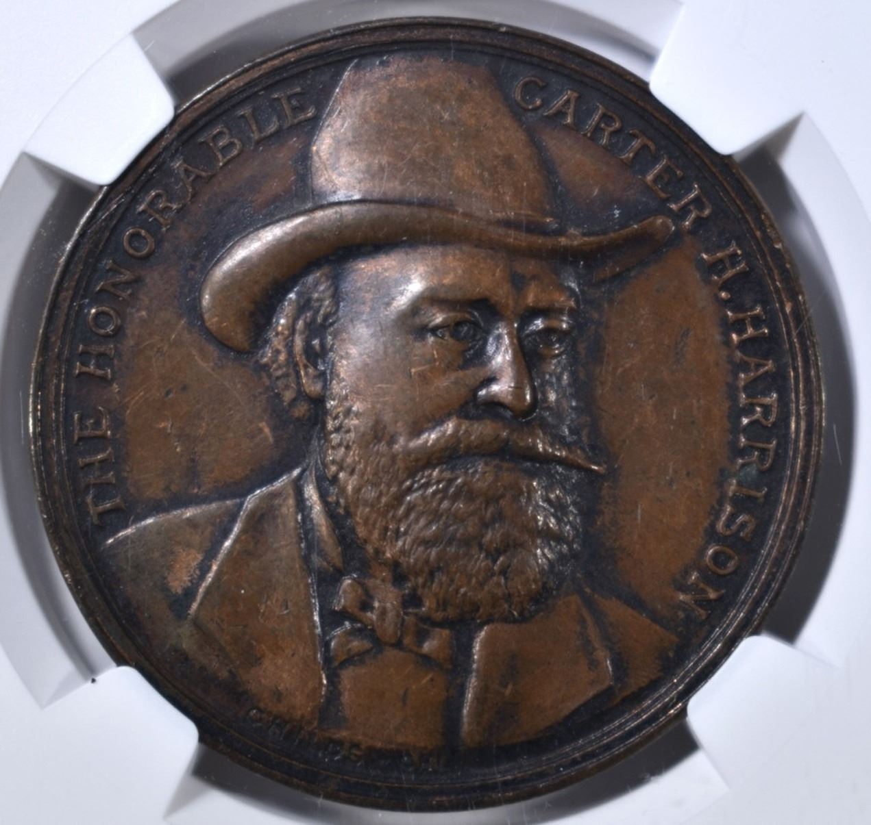 1893 CARTER HARRISON STATUE HK-765 NGC MS-62 BN