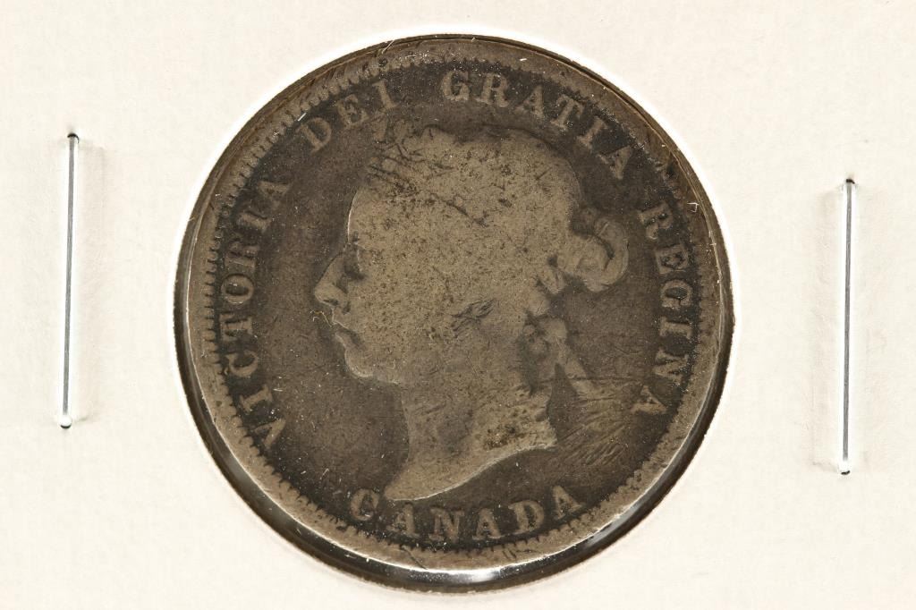 1890 H CANADA SILVER 25 CENTS 1890-h-canada-silver-25-cents