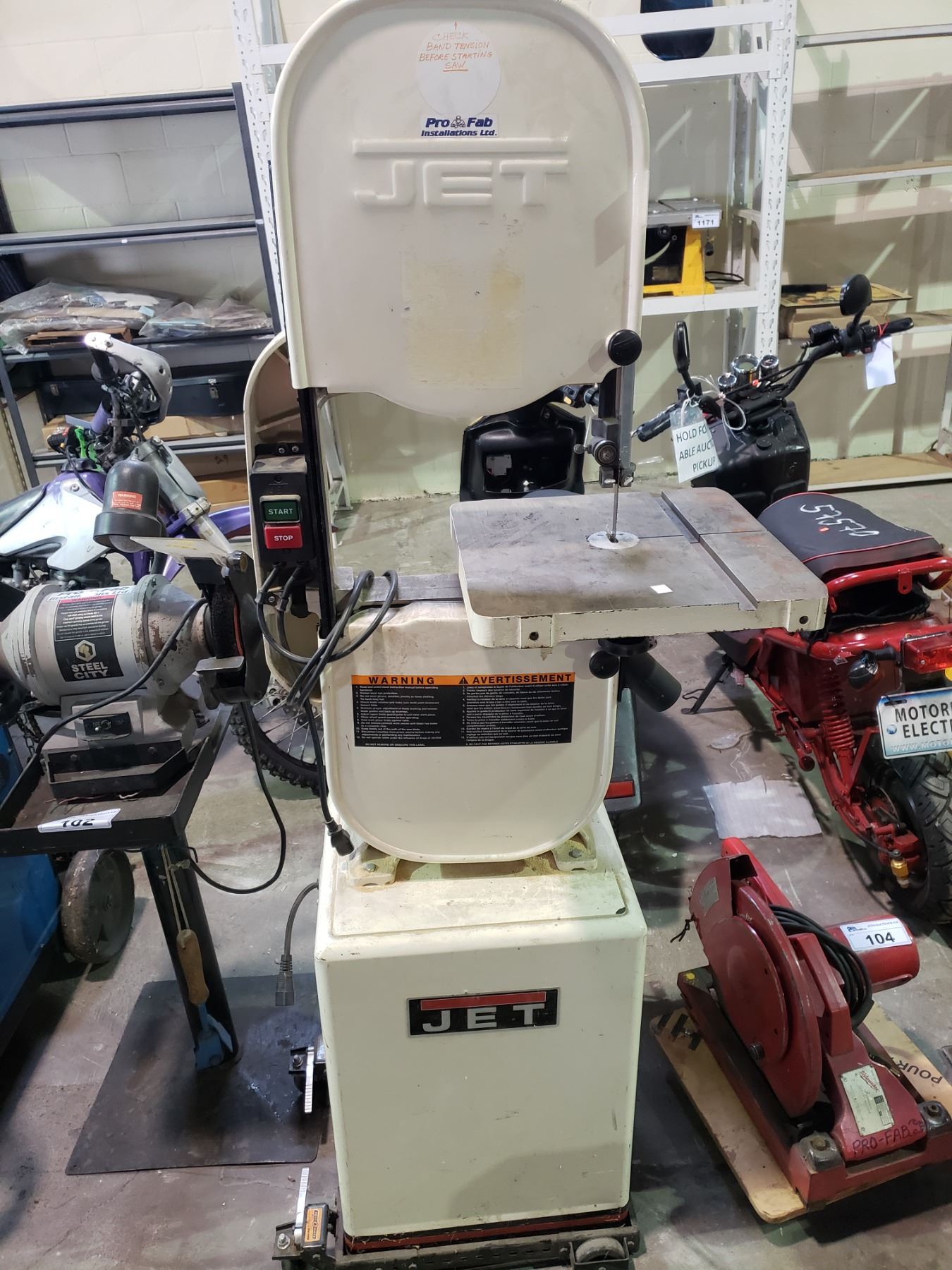 JET 14 WOODWORKING BANDSAW JWBS 14CS Able Auctions jet-14-woodworking-bandsaw-jwbs-14cs-able-auctions