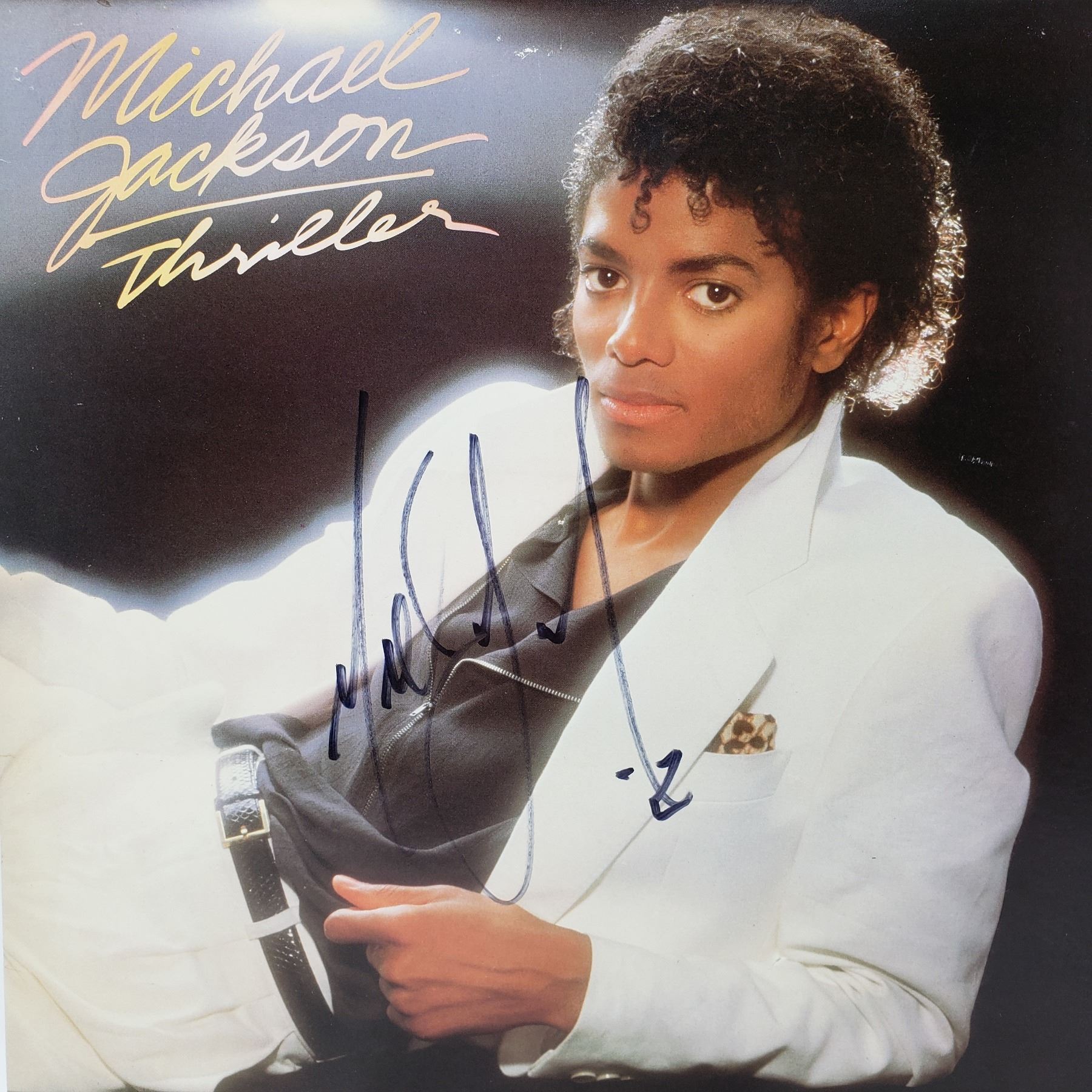 Signed Michael Jackson, Thriller Album Cover