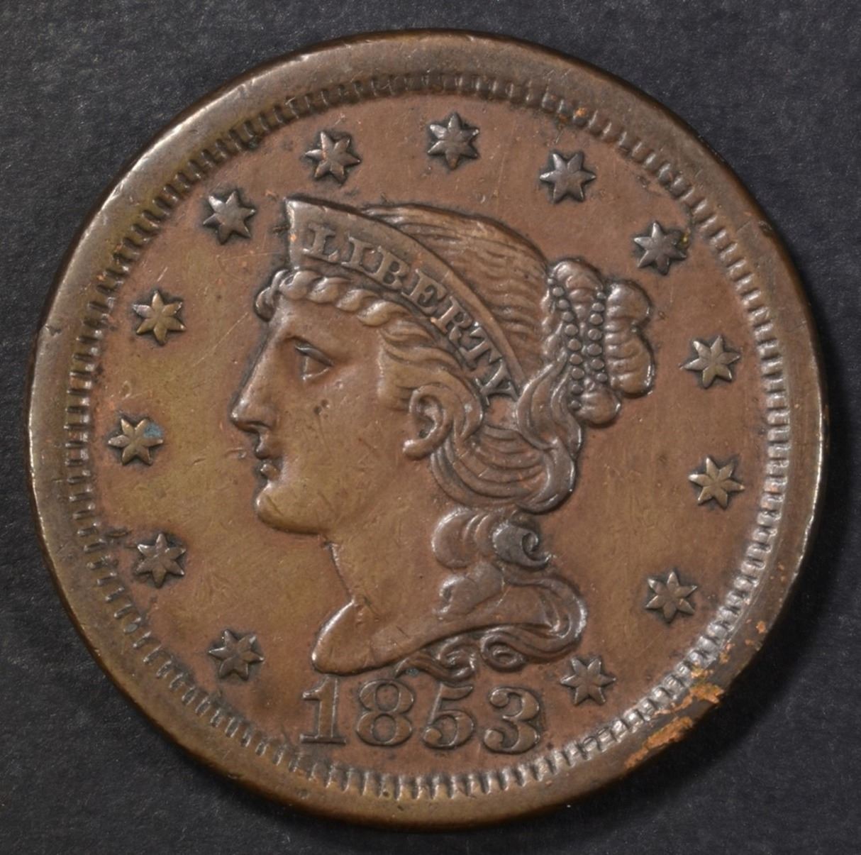 1853 LARGE CENT AU
