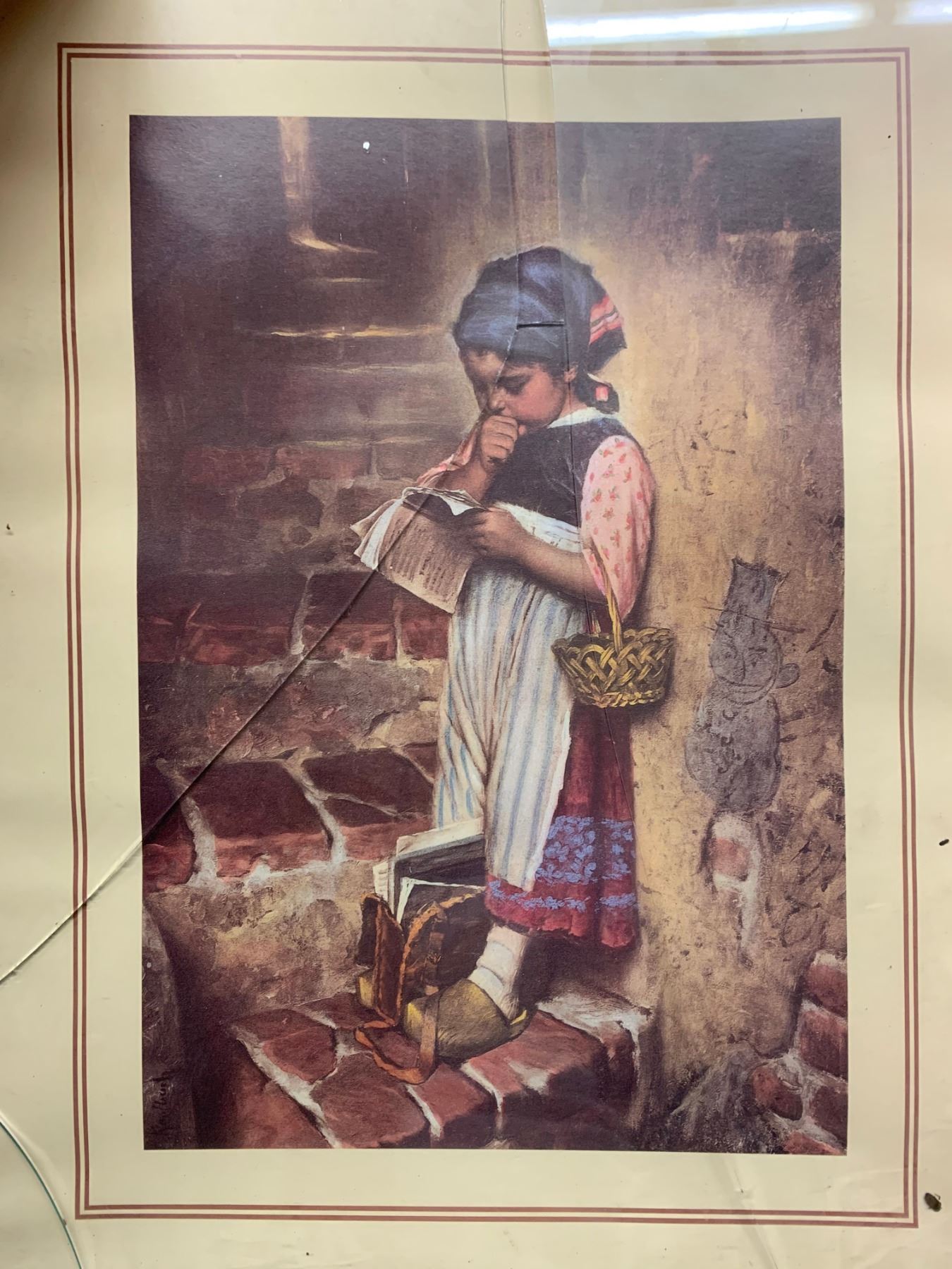 Framed Painting of Farm Girl + Indigenous Man Painting by Milo Ty Olive ...