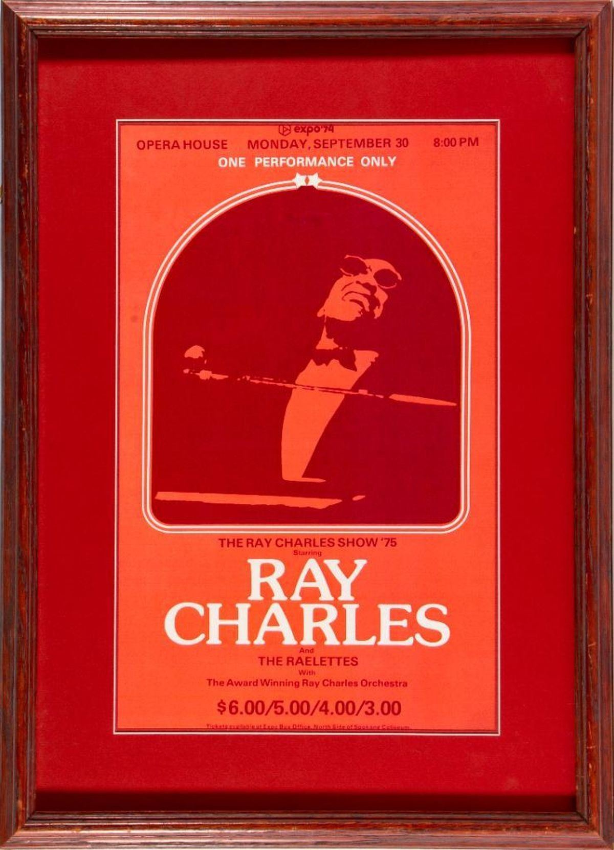 Ray Charles Show '75 Opera House Poster