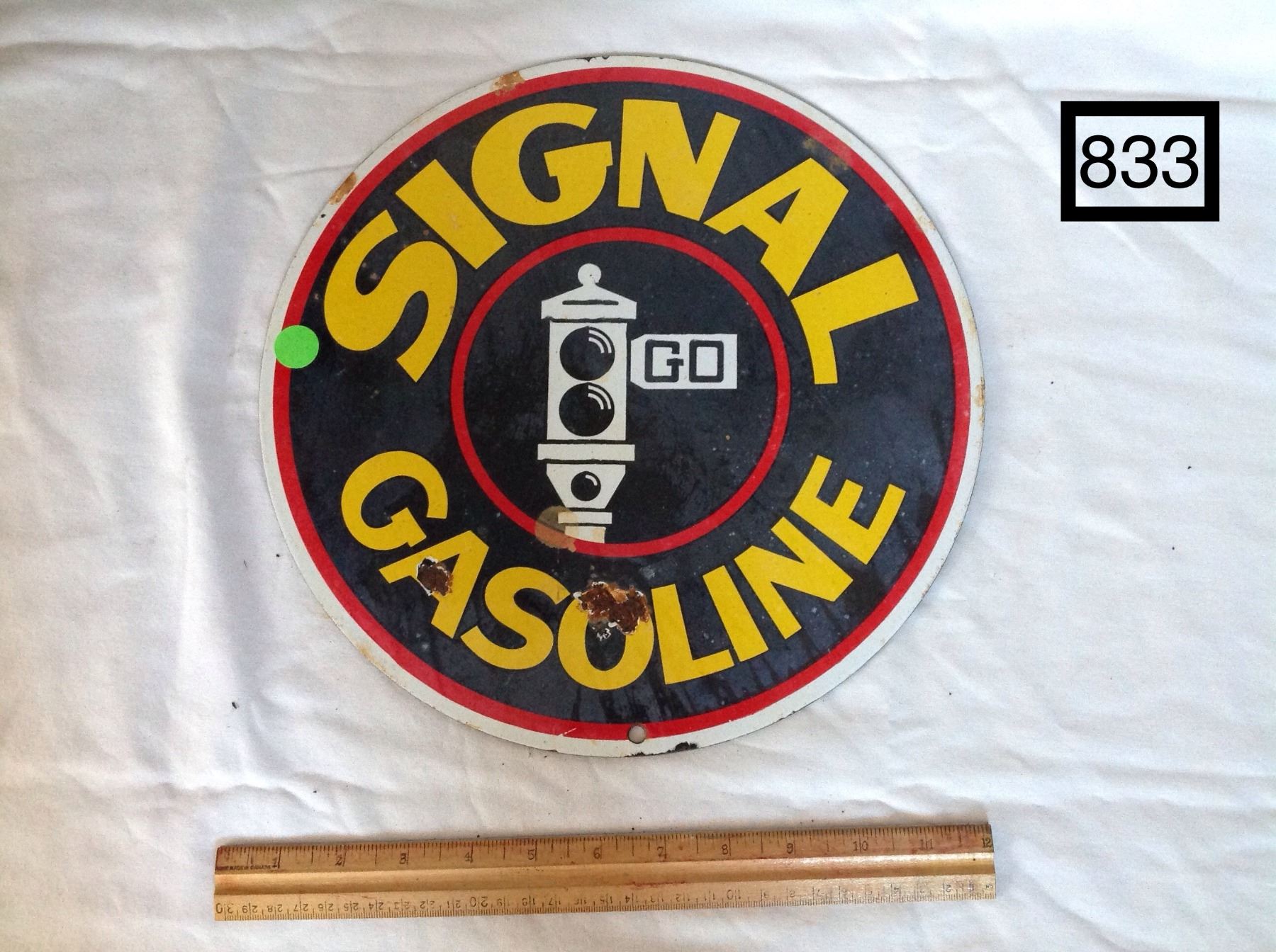 SIGNAL GO GASOLINE – HEAVY METAL PORCELAIN SIGN ( REPRODUCTION ...
